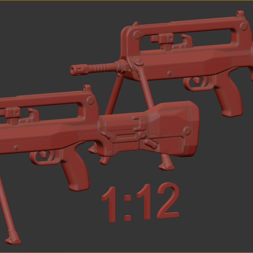 3D file (1:12 scale) Famas F1 🇫🇷 ・3D printable model to download・Cults
