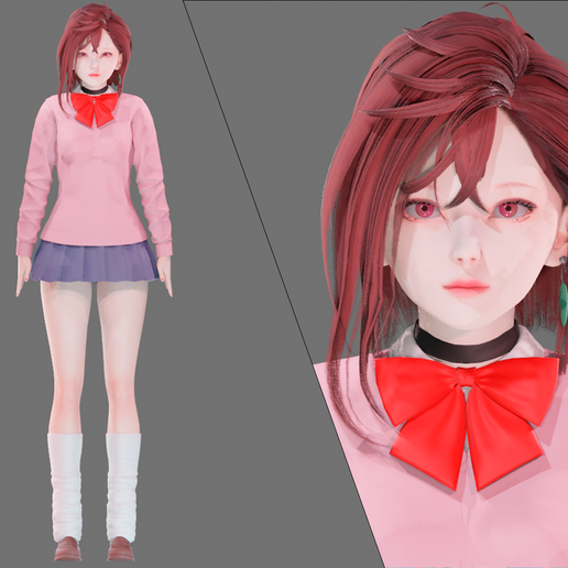 3D file Cosplay Momo Ayase - UE5 - Unity - Blender - Animated - Realistic Female Character ♀️ ...