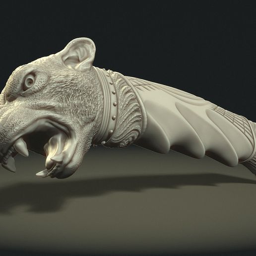 🔪 Puma Head Knife Handle 3D Model・ STL File for 3D printing and CNC ...