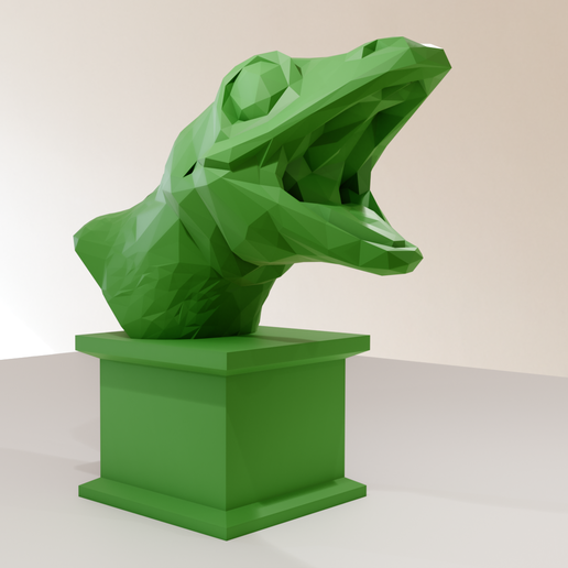 STL file gecko bust mouth open low poly stl 👤 ・3D printable design to ...