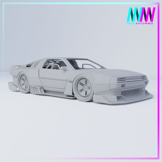 🚗 Custom Widebody Delorean Full MODEL KIT 1/24・ 3D File for 3D printing ...