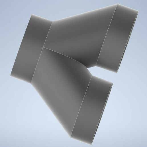 🌬️ 2 WAY DUCT ADAPTER 6" TO 2 X 6"・ STL File for 3D printing・Cults