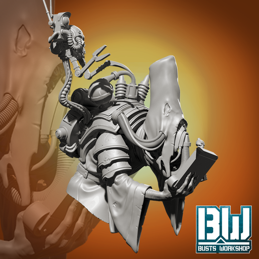 ⛪️ Mechanical Priest (55mm Bust)・ STL File for 3D printing・Cults