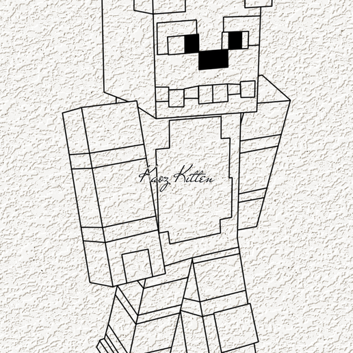 3d coloring pages minecraft