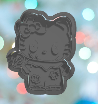 🎃 Halloween Killer Kitty Sam Cookie Cutter・ STL File for 3D printing・Cults