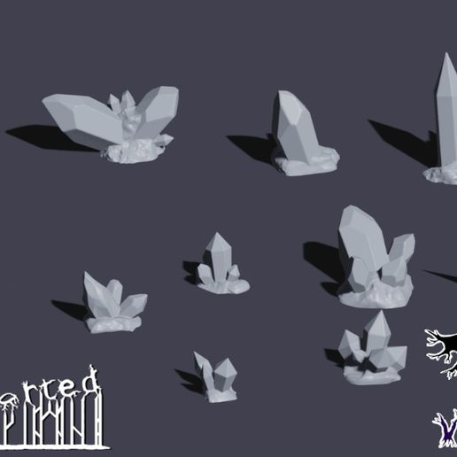 🔮 Crystal Basing Bits Pack 2・ 3D File for 3D printing・Cults