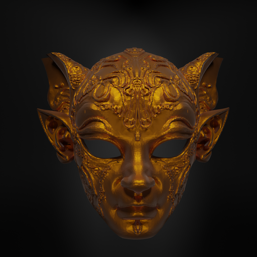 🧝 Medieval Elf Face Mask - Elves Embroidered Mask 3D print model・ STL ...