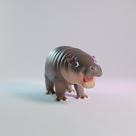STL file Moo Deng Hippo - STL & 3mf Multicolor 🦛 (3MF)・3D printer model ...