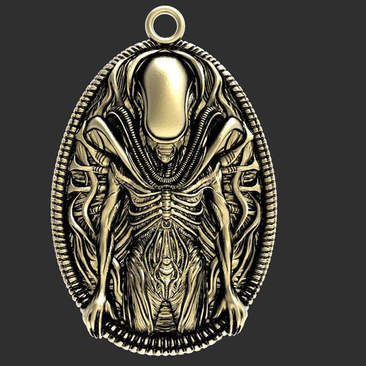 Fichier STL Pendentif Alien 👽 ・Objet imprimable en 3D à télécharger・Cults