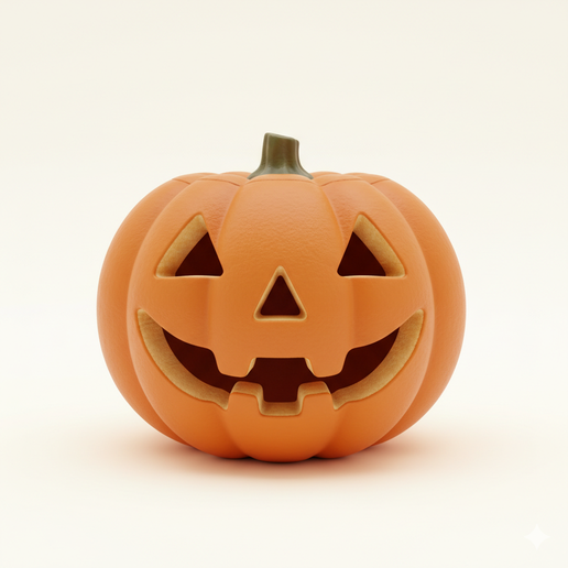 🎃 Single carved pumpkin, smiling face, miniature scale. - Halloween ...