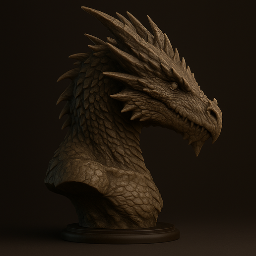 🐉 Dragon Bust・Free STL File for 3D printing・Cults