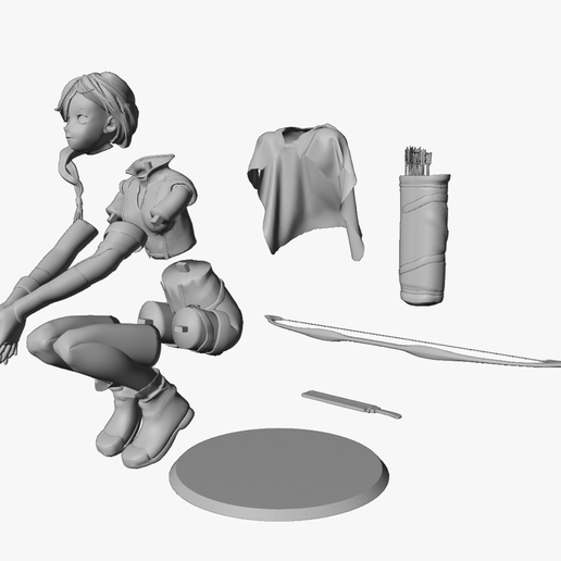 👧 Anime character archer STL・ STL File for ・Cults