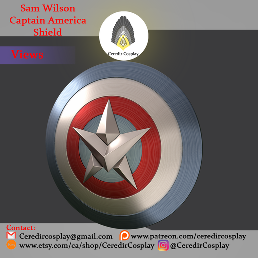 3D file Sam Wilson Captain America Shield 3d digital / The Falcon ...
