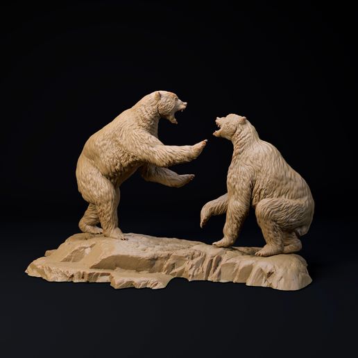 🐻 Arctodus Simus Short faced bear fight pre-supported・ 3D File for 3D ...
