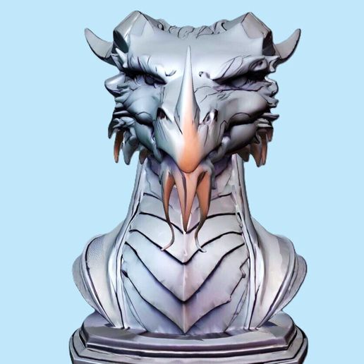 🐉 Majestic Dragon Bust – Fantasy Creature Sculpture・ STL File for 3D ...