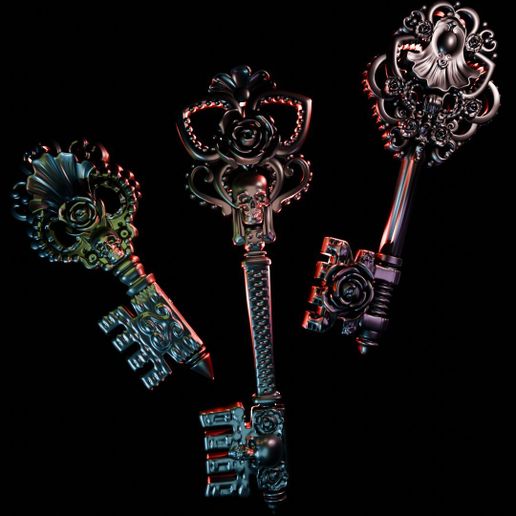 🔑 WALL HANGING GOTHIC KEYS・ STL File for 3D printing・Cults