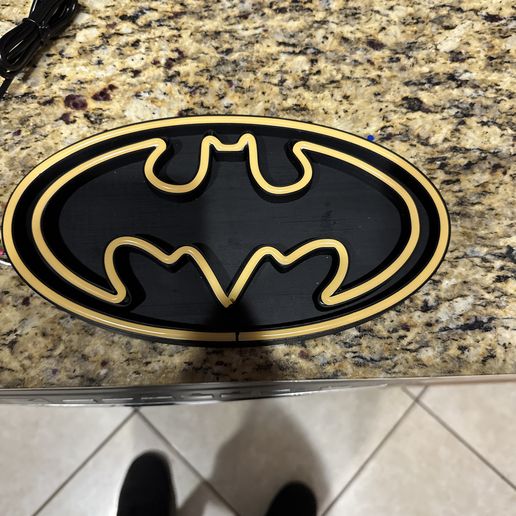 arquivo STL Batman Bat signal Logo Neon LED Sign - 220mm design plate 🦇 ...