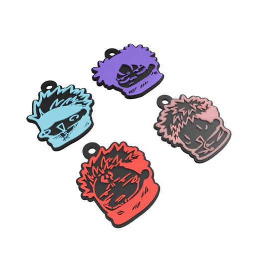 STL file Jujutsu Kaisen Chibi Keychains 4pack 🔑 ・Template to download ...