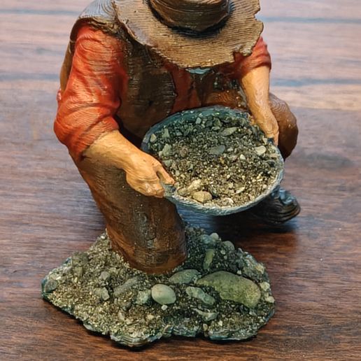 🗿 Goldminer gold washer figure・ STL File for 3D printing・Cults