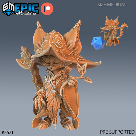 🐱 Cat Folk Druid ‧ DnD Miniature ‧ Tabletop Miniatures ‧ Gaming Monster ...