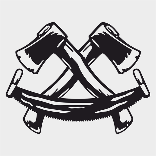 3D file Axe Monogram 3 - 2D/3D Wall Art STL+EPS+DXF+AI+SVG+PDF+CDR+PNG ...