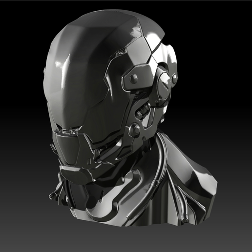 🤖 Tactical Cyberpunk Android Bust STL - Futurista Robot de Combate ...