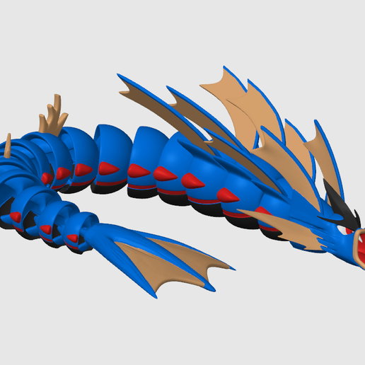 🐉 Articulated Mega Gyarados - Pokemon (3MF included)・ STL File for 3D ...