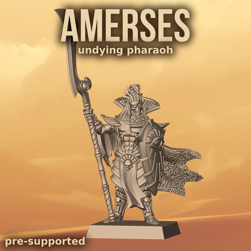 👴 Pharaoh Amerses - Undead Egyptian Monarch・ 3D File for 3D printing・Cults