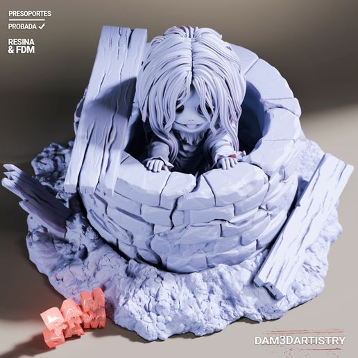 🗿 Sadako, Samara, Onryō - DamAndDam・ 3D File for 3D printing・Cults