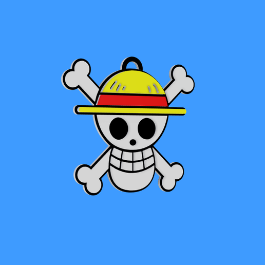 STL file JOLLY ROGER LUFFY ONE PIECE KEY CHAIN (CHAVEIRO ONE PIECE) 🔑 ...