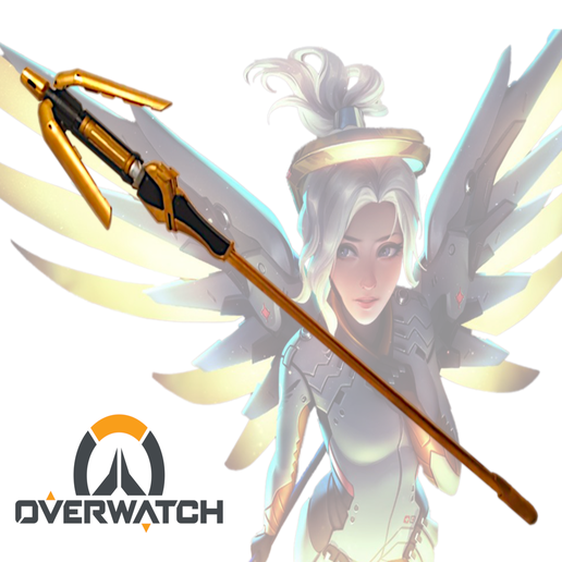免费 STL 文件 Mercy's Caduceus Staff w/ game accurate handle & easy ...