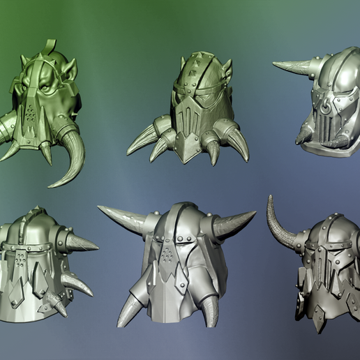 🎲 Armoued orc heads・Free STL File for 3D printing・Cults