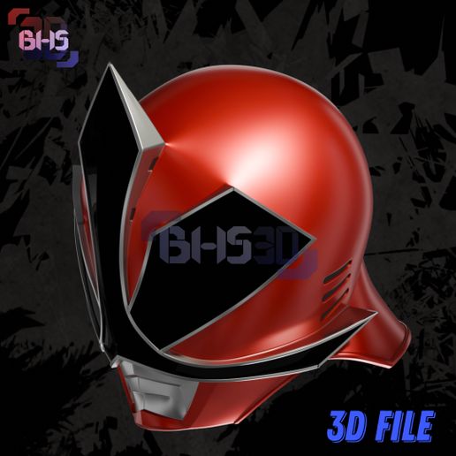 3D file Shinkenger Red Super Mega mode Helmet 3D STL File 🪖 ・3D print ...