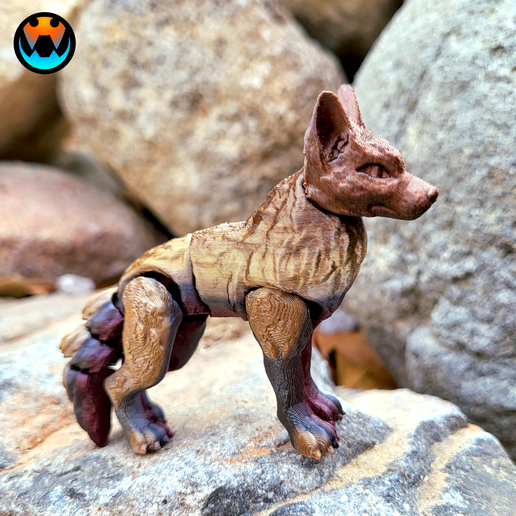 🐺 Cinder Wolf, Print in Place Articulated Canine・ 3D File for 3D ...