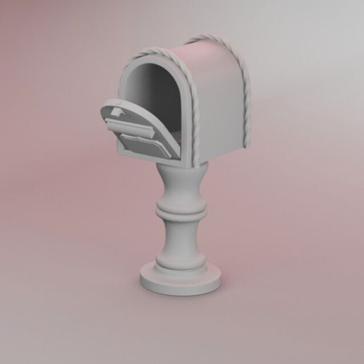 📫 Vintage Mailbox on Pedestal Stand with opening door | 3D Printable ...