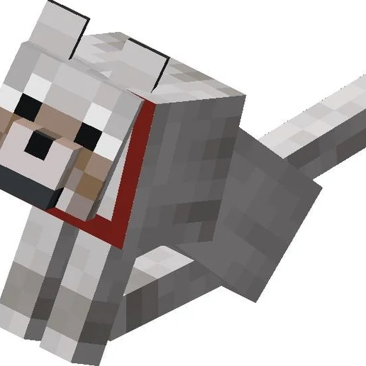🐺 wolf_sitting_minecraft・ STL File for 3D printing・Cults