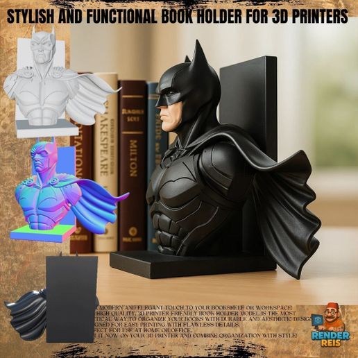 👤 Flash Bust / Bookend – 3D Printable Decorative Model・ STL File for 3D ...