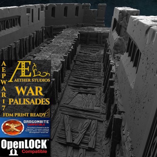 🎲 AEPWAR17 - War Palisades・ 3D File for 3D printing・Cults