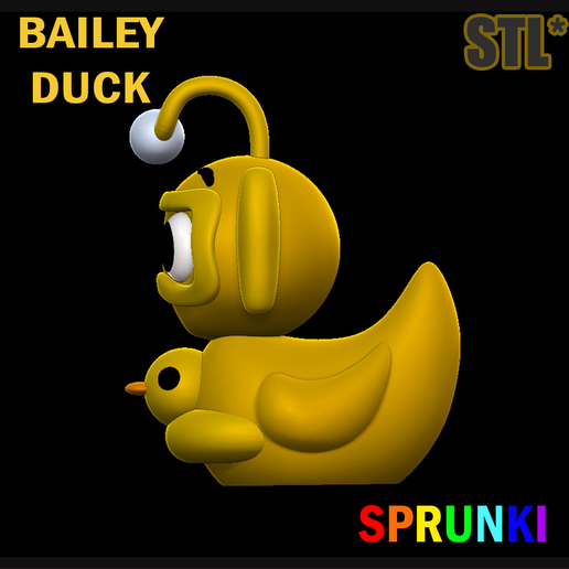 🦆 Sprunki Bailey Duck STL 3D Model Character・ STL File for 3D printing ...