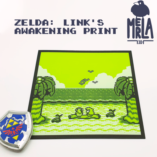 🎨 THE LEGEND OF ZELDA: LINK'S AWAKENING PRINT- 3 COLOR MULTICOLORED ...