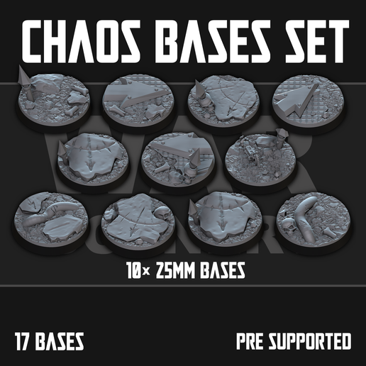 🤖 Chaos Bases Set・ 3D File for 3D printing・Cults