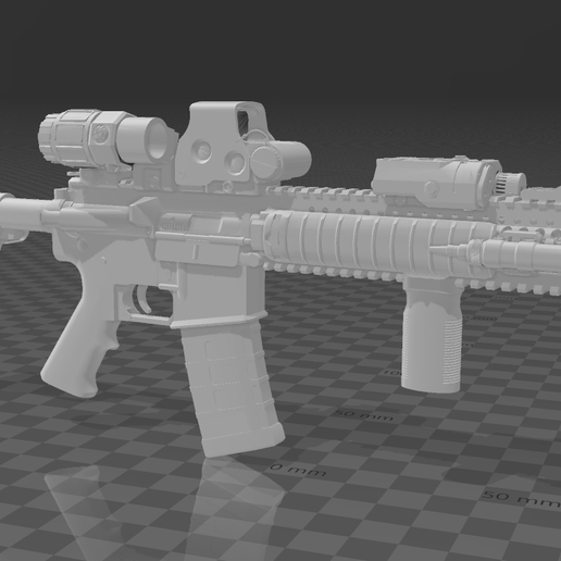 STL file Mk18 magnifier + eotech 553 + surefire m600 🦸 ・3D print design ...