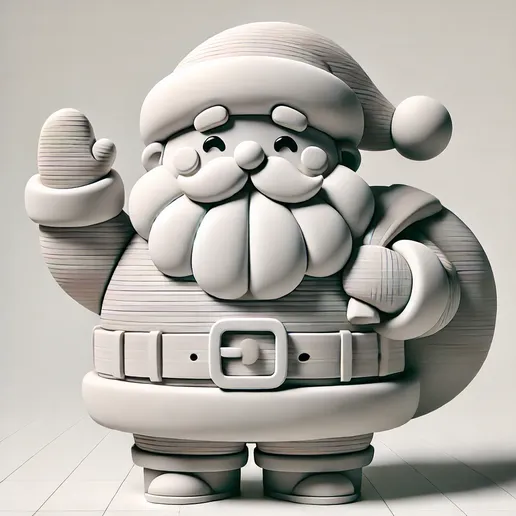 👋 Waving Santa Claus - 3D Printable Christmas Ornament・ OBJ File for 3D ...