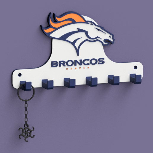 🏈 Denver Broncos NFL KEYS HOLDER WALL・ STL File for 3D printing・Cults