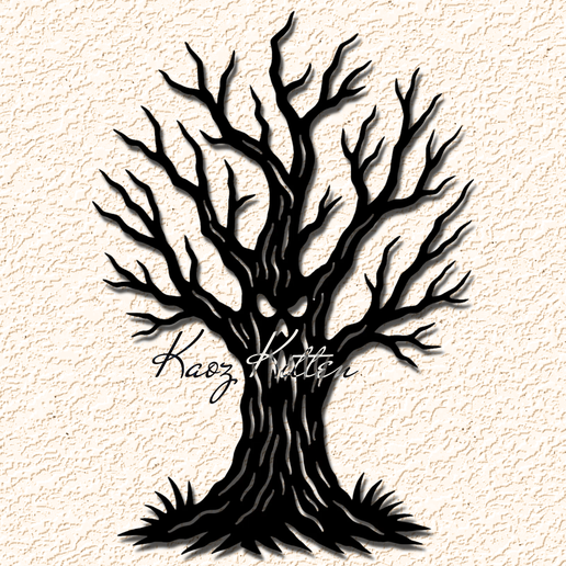 👻 haunted spooky halloween tree wall art home decor・ STL File for 3D ...
