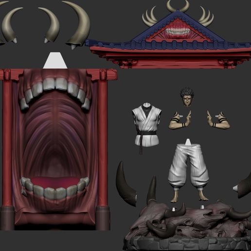 ⛩️ Ryomen Sukuna Domain expansion Malevolent Shrine・ 3D File for 3D ...