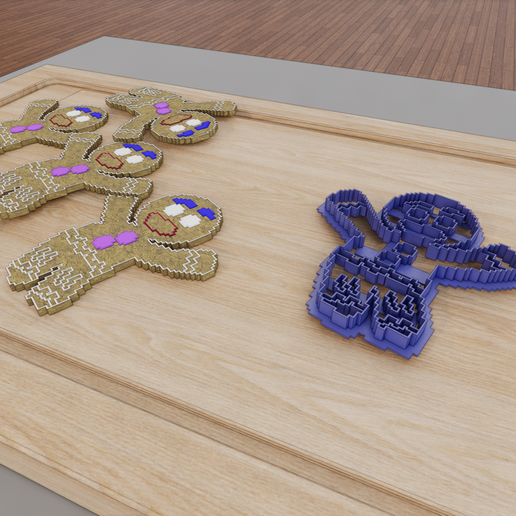 STL file Gingerbread man pixel cookie cutter 👨 (OBJ)・Design to download ...