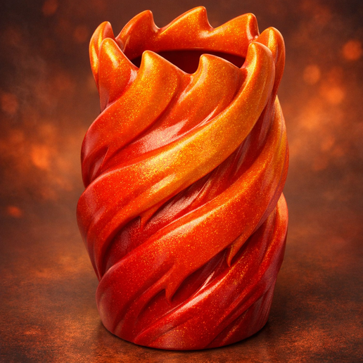 🔥 Elemental Fire Vase・ STL File for 3D printing・Cults