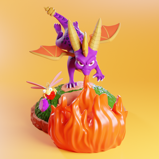 🦸 Spyro y Sparks・Archivo STL para Impresión 3D・Cults