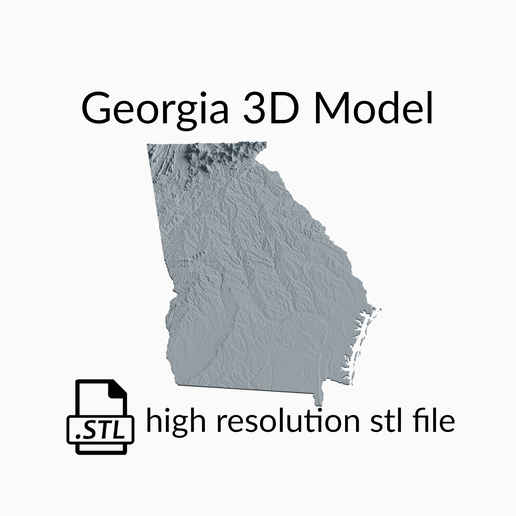 🇺🇸 USA State of Georgia Topographic Map - 3D Terrain Elevation - Relief ...